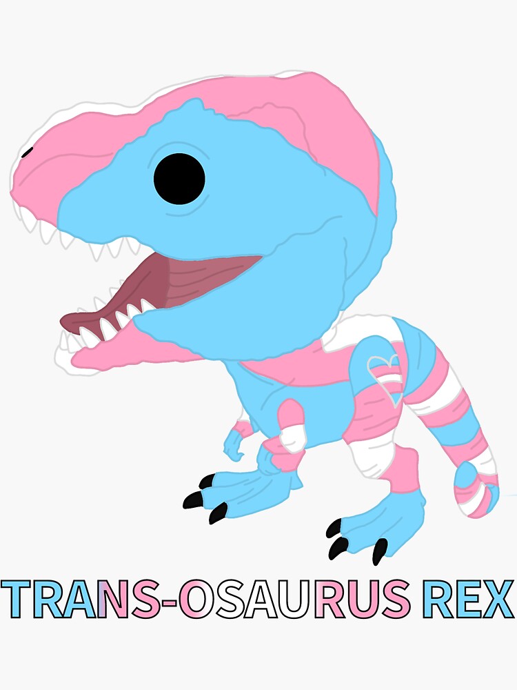 Pegatina «Gráfico de funko pop Trans-Osaurus Rex con texto» de ...