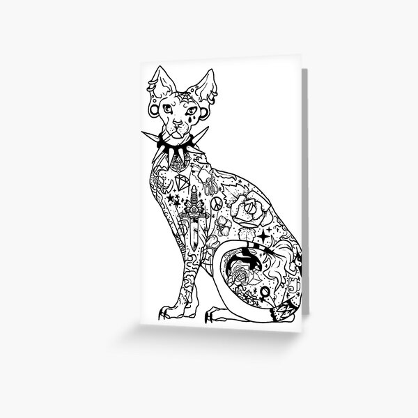 "tattooed sphinx cat | kitty pet emo goth tumblr 00s noughties retro ...