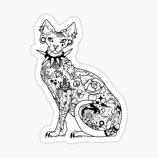 "tattooed sphinx cat | kitty pet emo goth tumblr 00s noughties retro ...