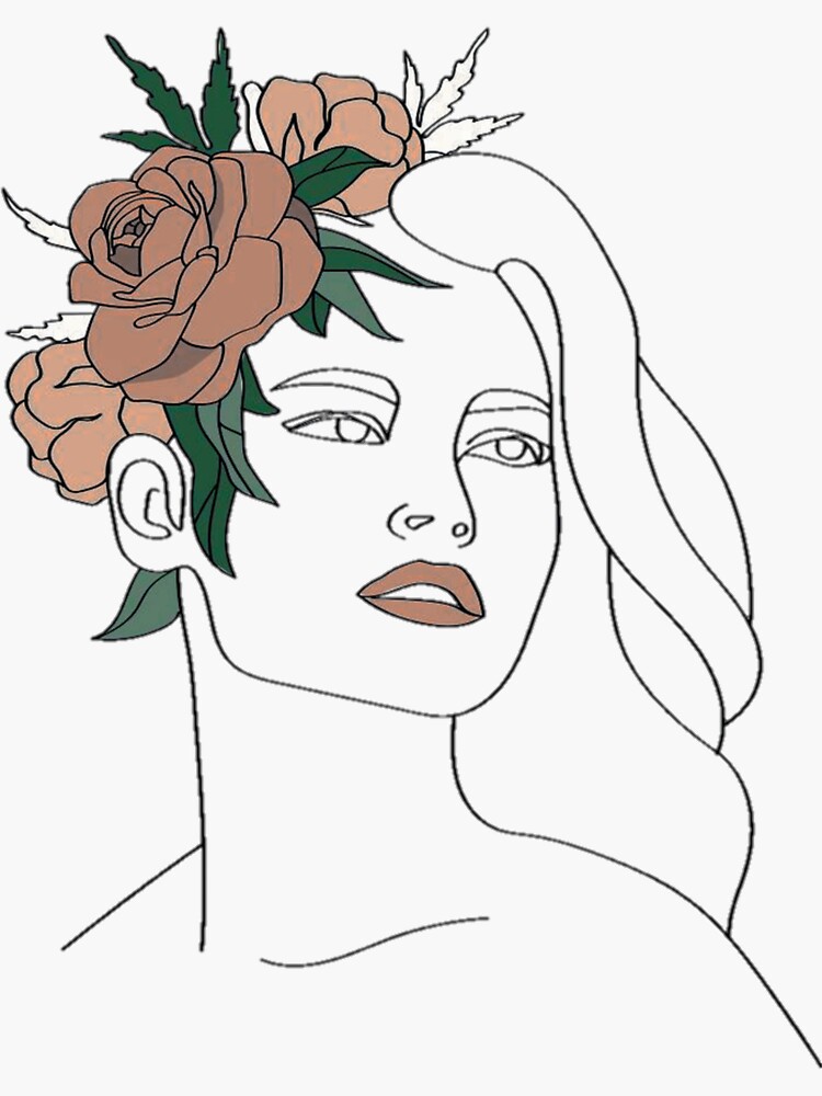 "stickers face flowers art" Sticker by MsORCHID | Redbubble