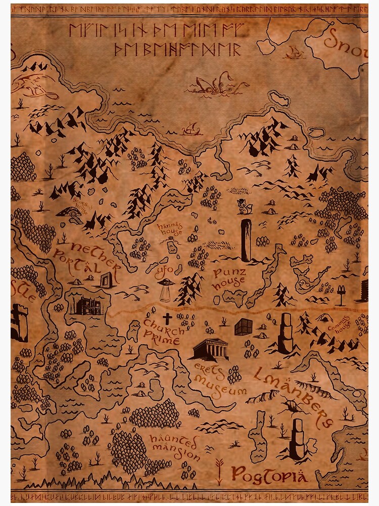 "Dream SMP Map Illustration" Spiral Notebook by Bennyikes | Redbubble