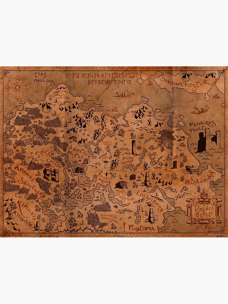 "Dream SMP Map Illustration" Canvas Print for Sale by Bennyikes | Redbubble