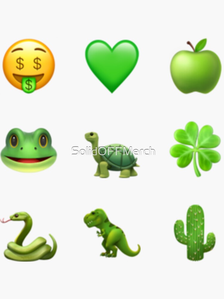 "Green Emoji Stickers Pack" Sticker for Sale by SolidOFFMerch | Redbubble