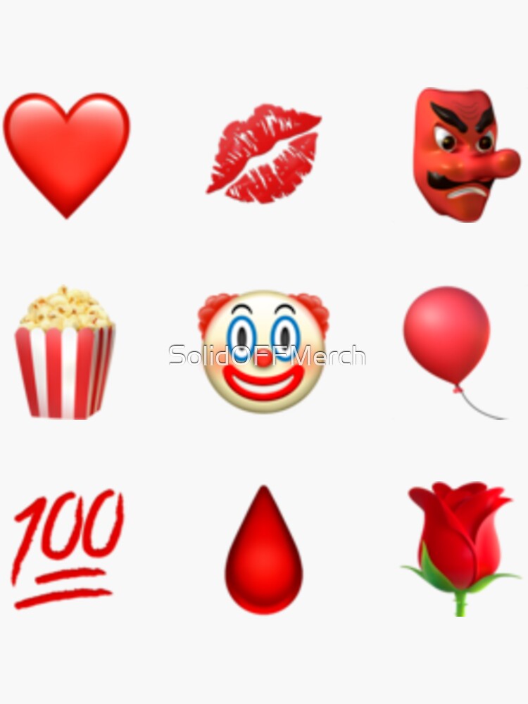 "Red Emoji Stickers Pack" Sticker for Sale by SolidOFFMerch | Redbubble