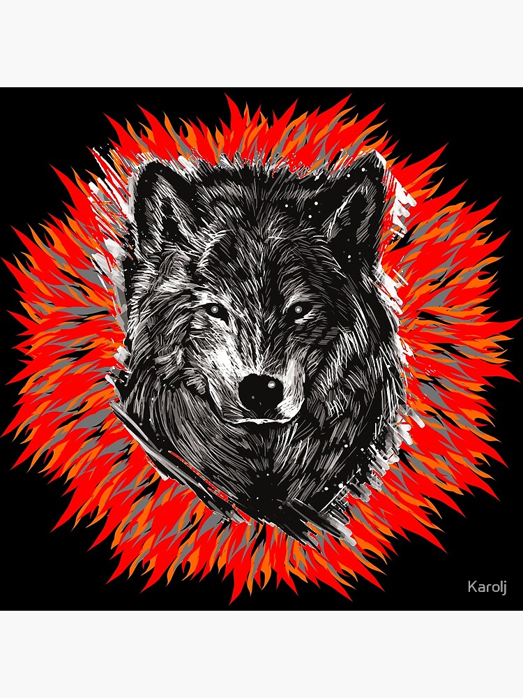 "FIRE WOLF" Poster for Sale by Karolj | Redbubble