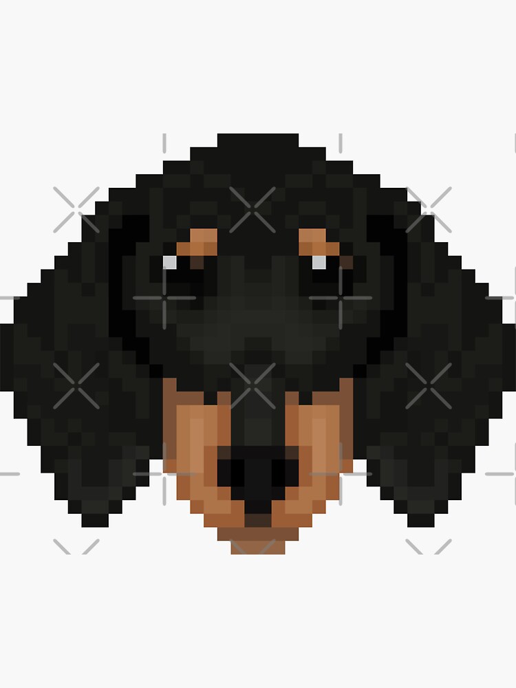 "Black Dachshund pixel art" Sticker for Sale by Emil1993 | Redbubble