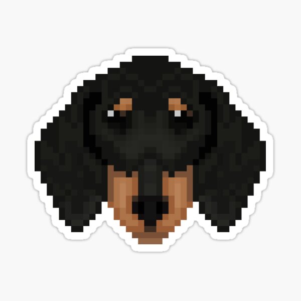 "Black Dachshund pixel art" Sticker for Sale by Emil1993 | Redbubble