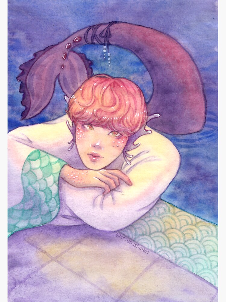 "Mermaid Jin" Sticker by SerenaShinArt | Redbubble