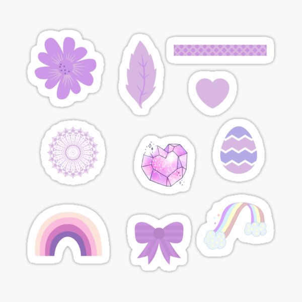 "LILAC CUTE STICKERS PACK " Sticker for Sale by Mansi-Dubey | Redbubble