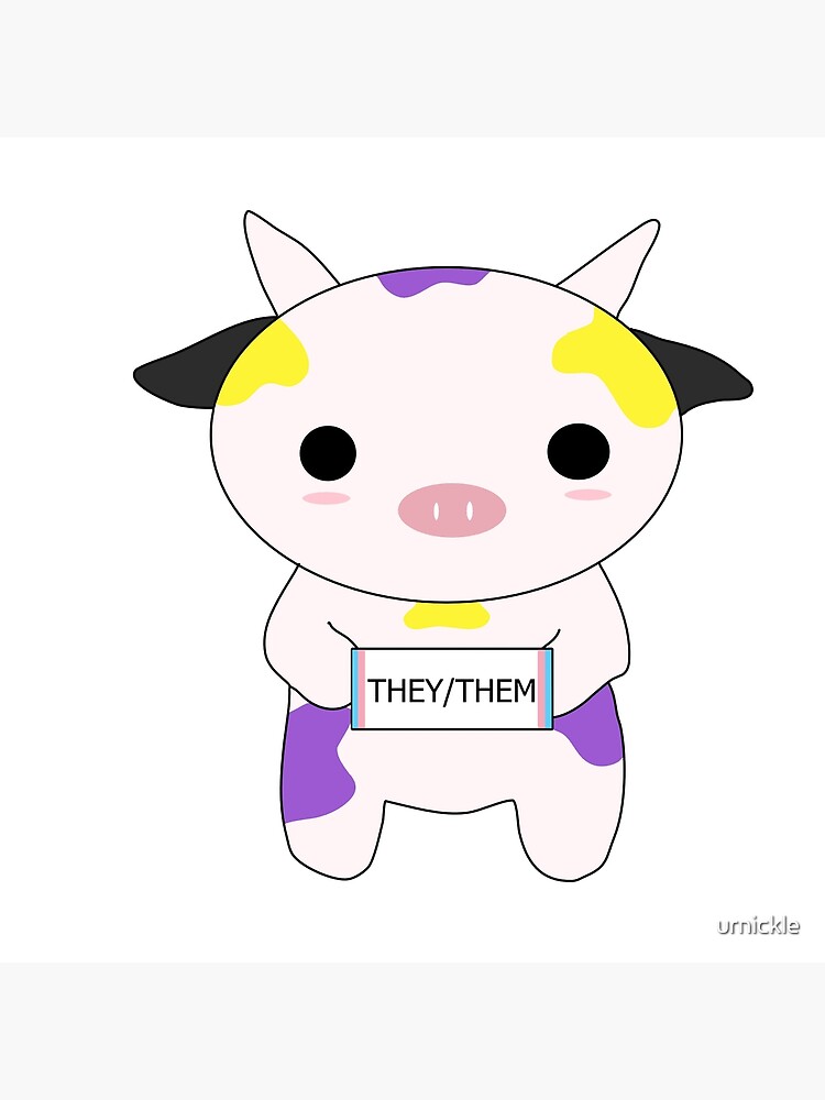 "They/Them Non-binary Cow" Poster for Sale by urnickle | Redbubble