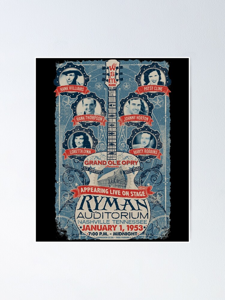 "Ryman auditorium Hank Williams" Poster for Sale by EpicTees4You ...