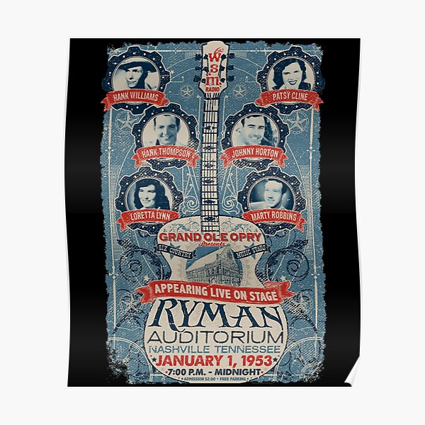 "Ryman auditorium Hank Williams" Poster for Sale by EpicTees4You ...