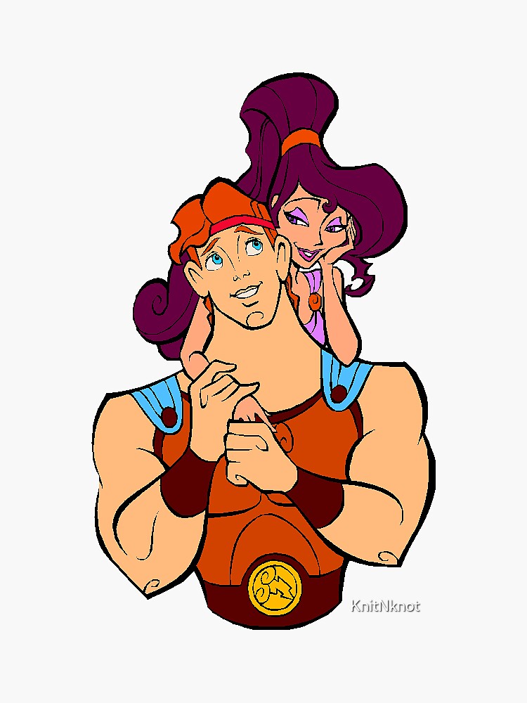 "Hercules & Meg" Sticker for Sale by KnitNknot | Redbubble