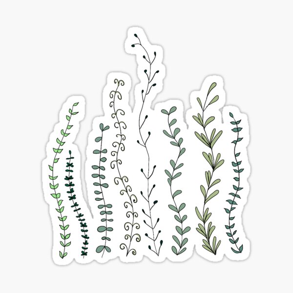 "Simple Vines" Sticker for Sale by pinkclementine | Redbubble
