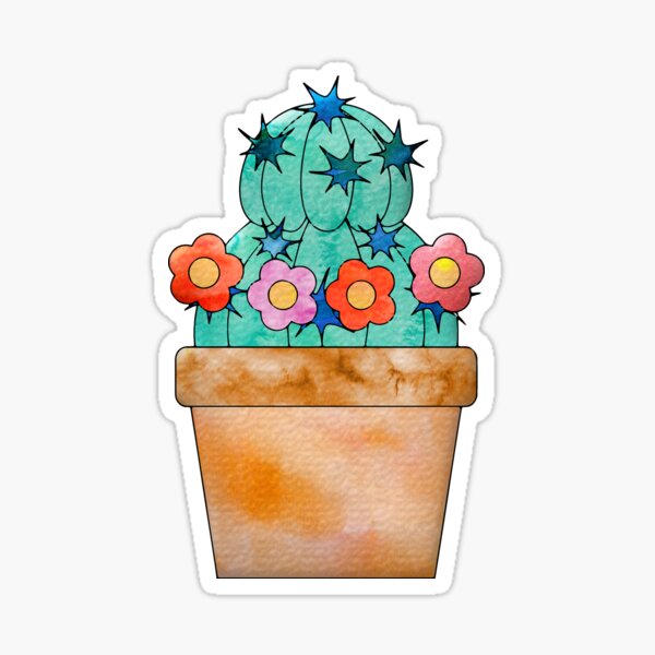 "Delightful Cactus Watercolor Aesthetic " Sticker by MortexApparel ...