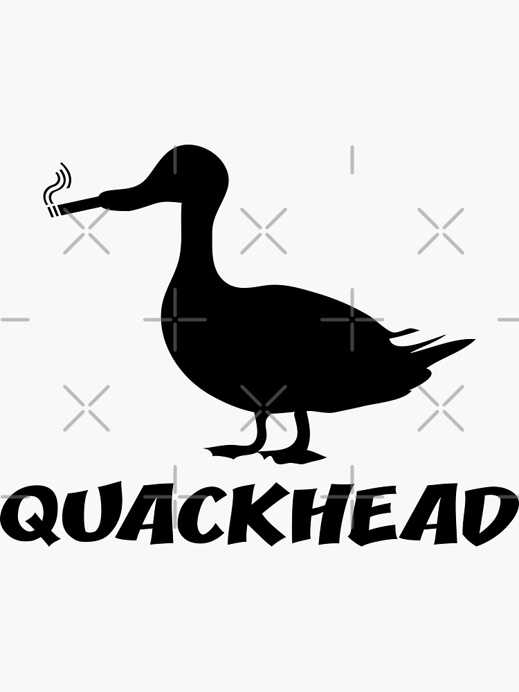 Quackhead Logo Duck On Drugs Funny Duck Pun Adult Pull Over Hoodie By