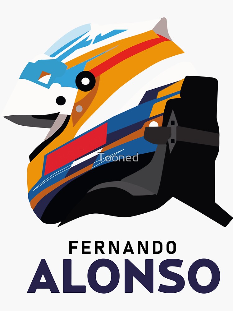 "Fernando Alonso #14 Vector " Sticker for Sale by Tooned | Redbubble