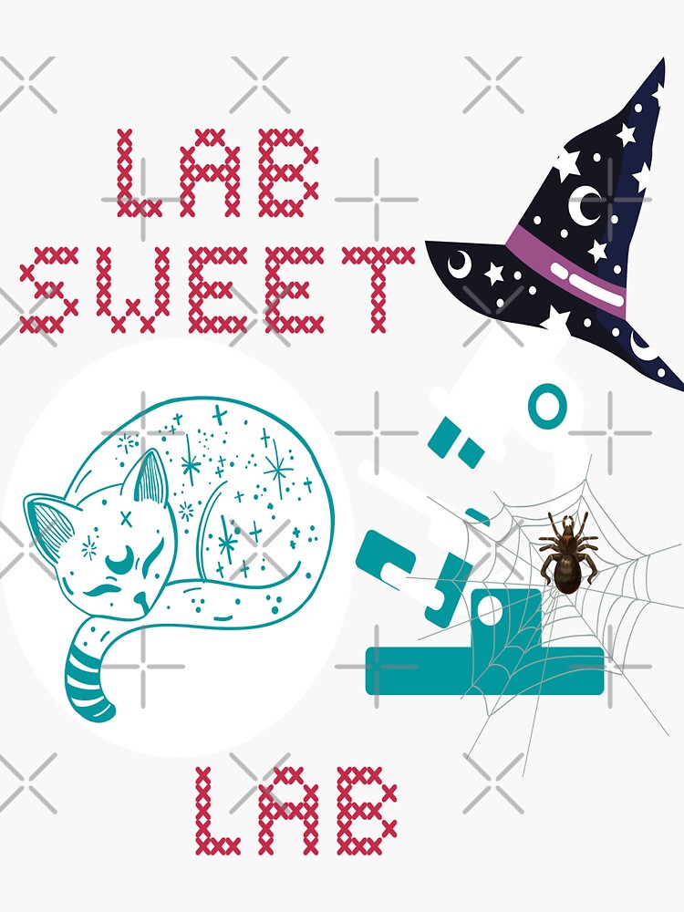 "MEDICAL LABORATORY SCIENTIST TECH LAB SWEET LAB CAT WITCH HAT" Sticker ...