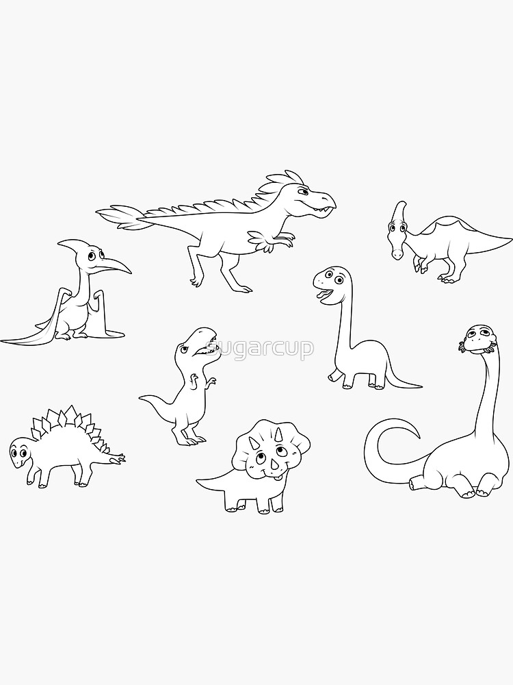"Color Me - Dinosaurs" Sticker for Sale by sugarcup | Redbubble