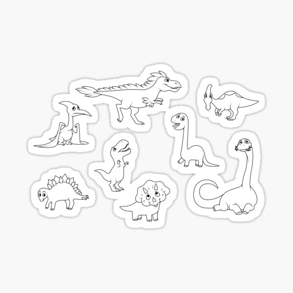 "Color Me - Dinosaurs" Sticker for Sale by sugarcup | Redbubble