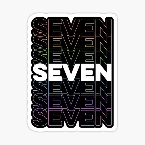 "7th Kids Birthday, Adults Favorite # Seven, Rainbow Color" Sticker for ...