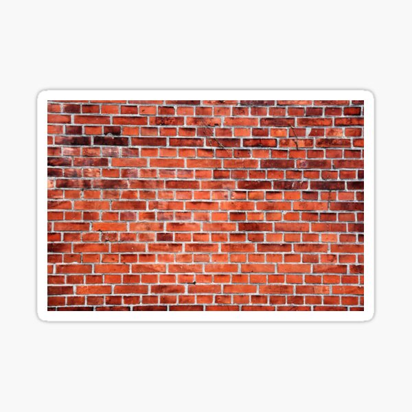 "Realistic red brick design" Sticker for Sale by Ruben-Originals ...