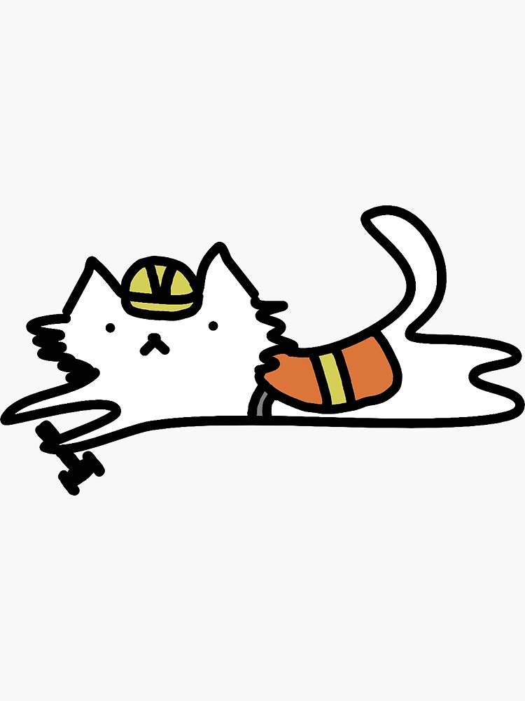 "Construction Hat Cat" Sticker for Sale by kauto | Redbubble