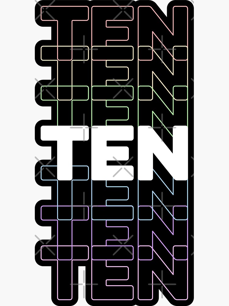 "10th Kids Birthday, Adults Favorite Number Ten, Rainbow Color" Sticker ...