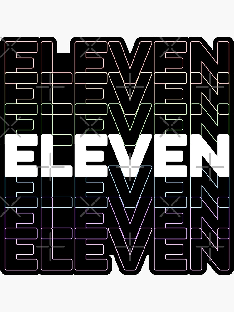 "11th Kids Birthday, Adults Favorite # Eleven, Rainbow Color" Sticker ...
