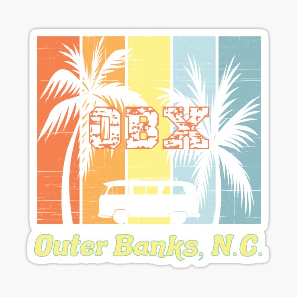 "NC OBX Retro Beach Family Vacation Outer Banks Palm Tree graphic ...
