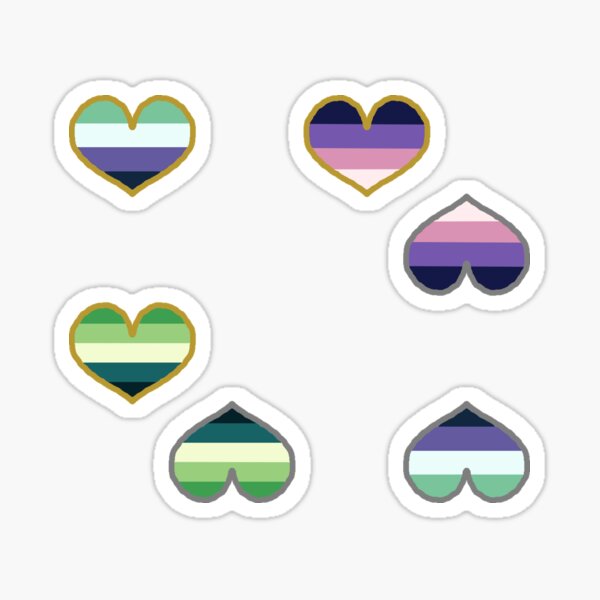 "Aroace Aromantic Asexual 2 Pride Heart" Sticker by Roxzania | Redbubble