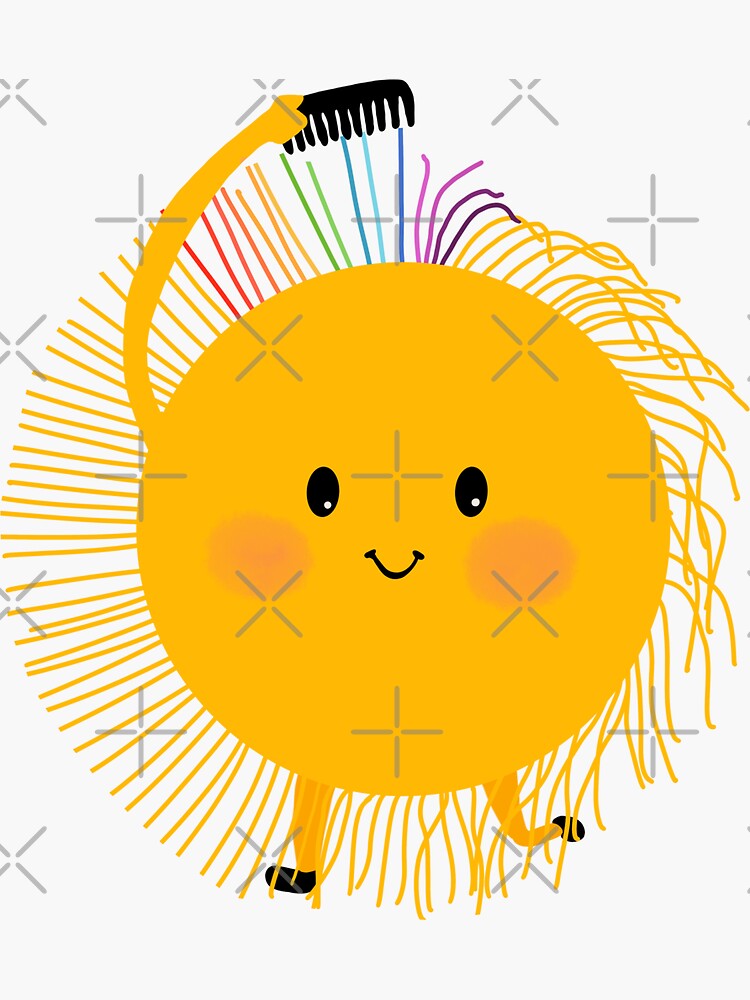 "Pride Month Sun Brushing Hair " Sticker for Sale by Lizkh | Redbubble