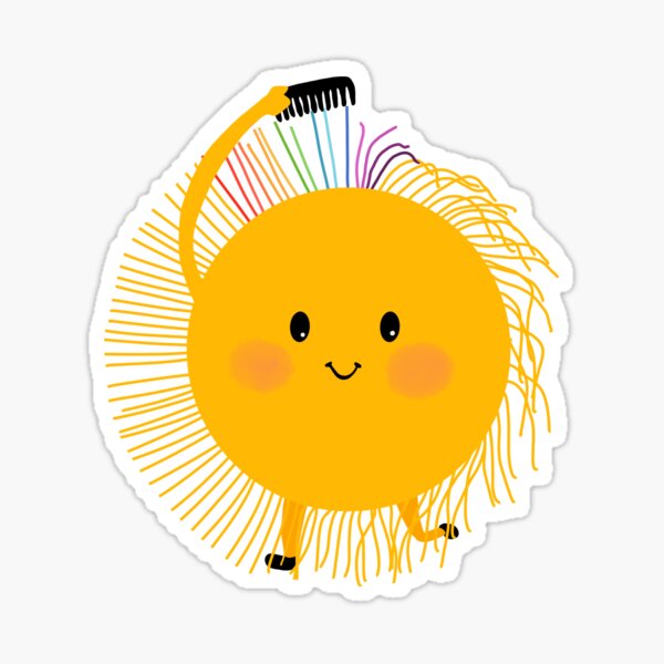 "Pride Month Sun Brushing Hair " Sticker for Sale by Lizkh | Redbubble