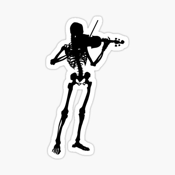 "Fantasy Skeleton playing violin Silhouette" Sticker for Sale by ...
