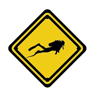 "Scuba Diver Road Sign" Sticker for Sale by Nostraw | Redbubble