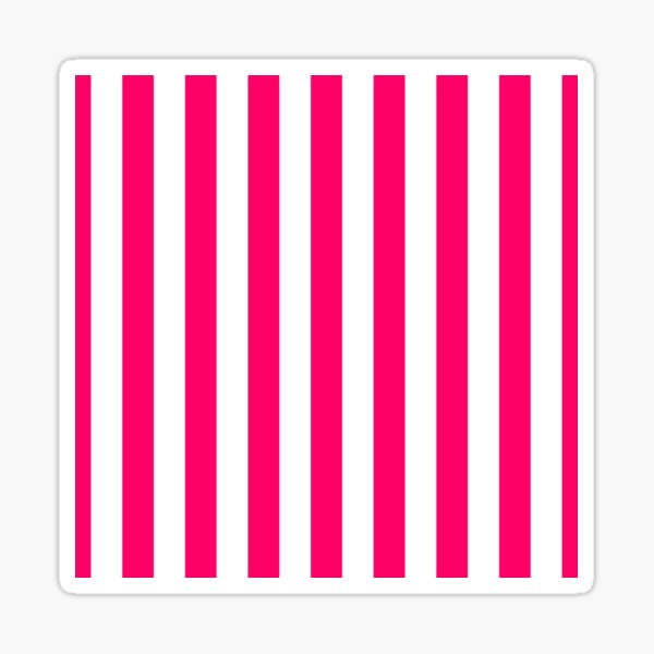 Pegatina «Rayeta rosa brillante fluorescente de neón y blanca grande ...