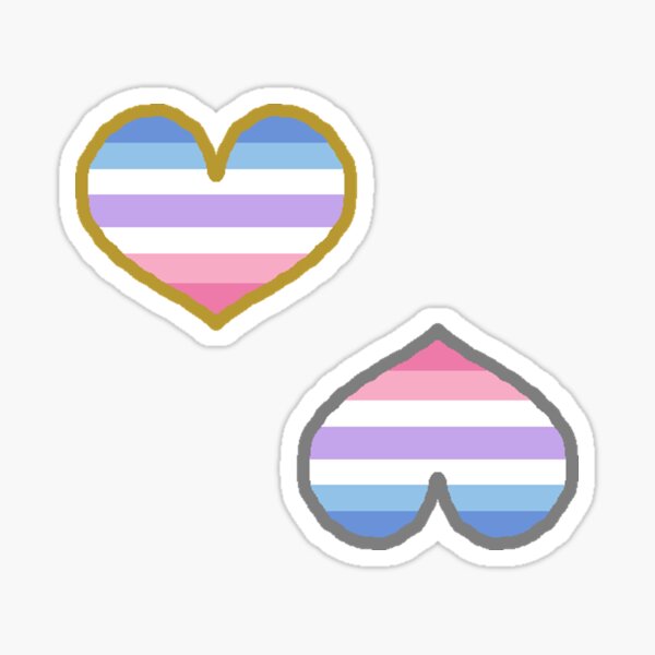 "Bigender 2 Pride Heart" Sticker for Sale by Roxzania | Redbubble