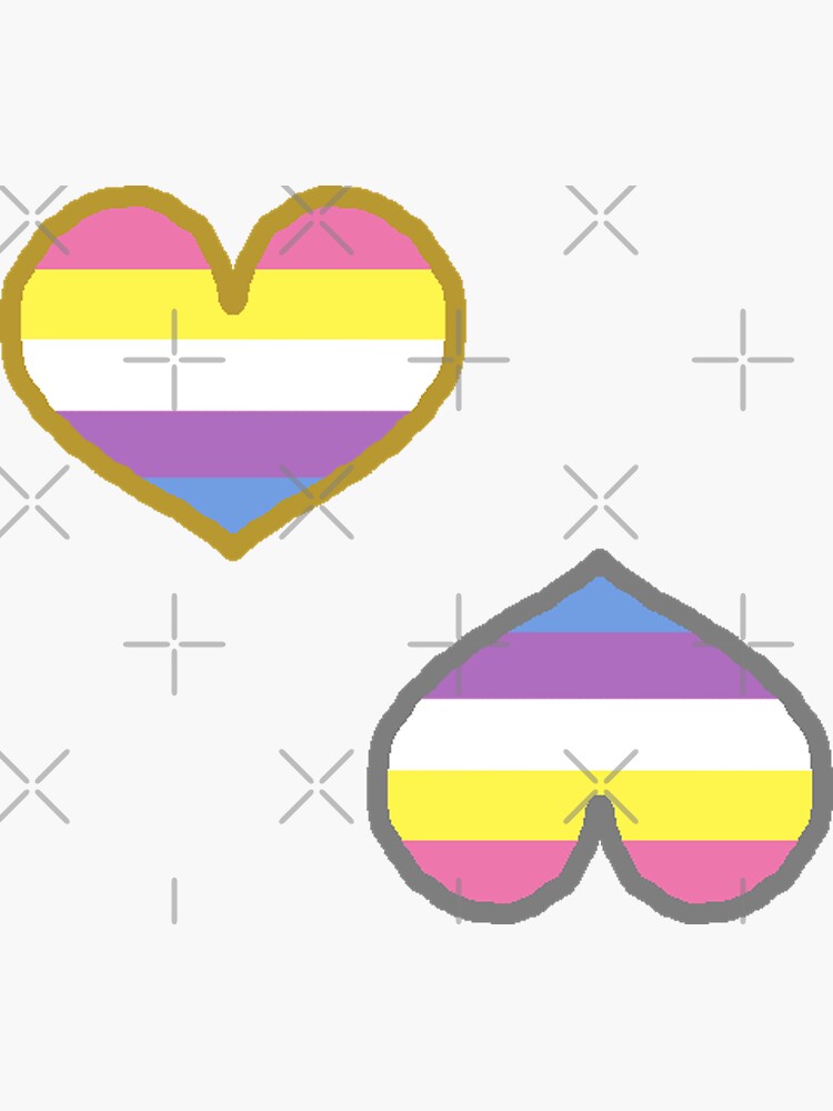 "Bigender 3 Pride Heart" Sticker for Sale by Roxzania | Redbubble