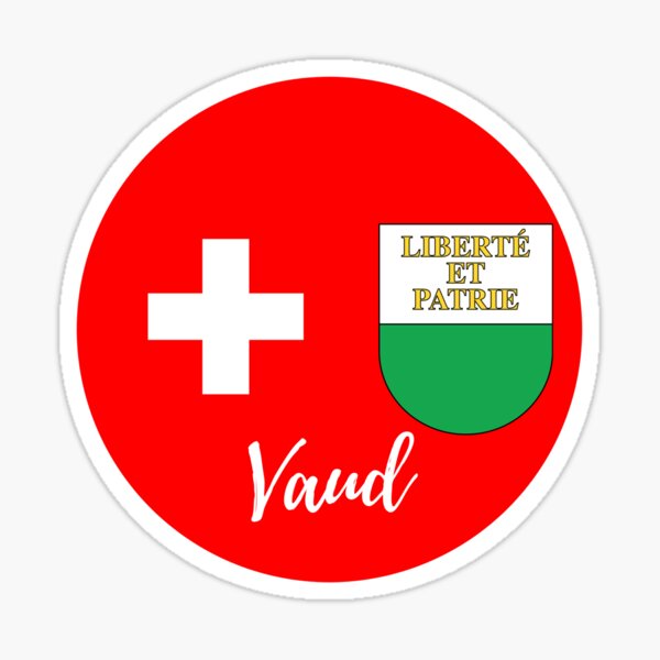"Switzerland Flag w/ Canton Vaud Coat of Arms" Sticker for Sale by ...