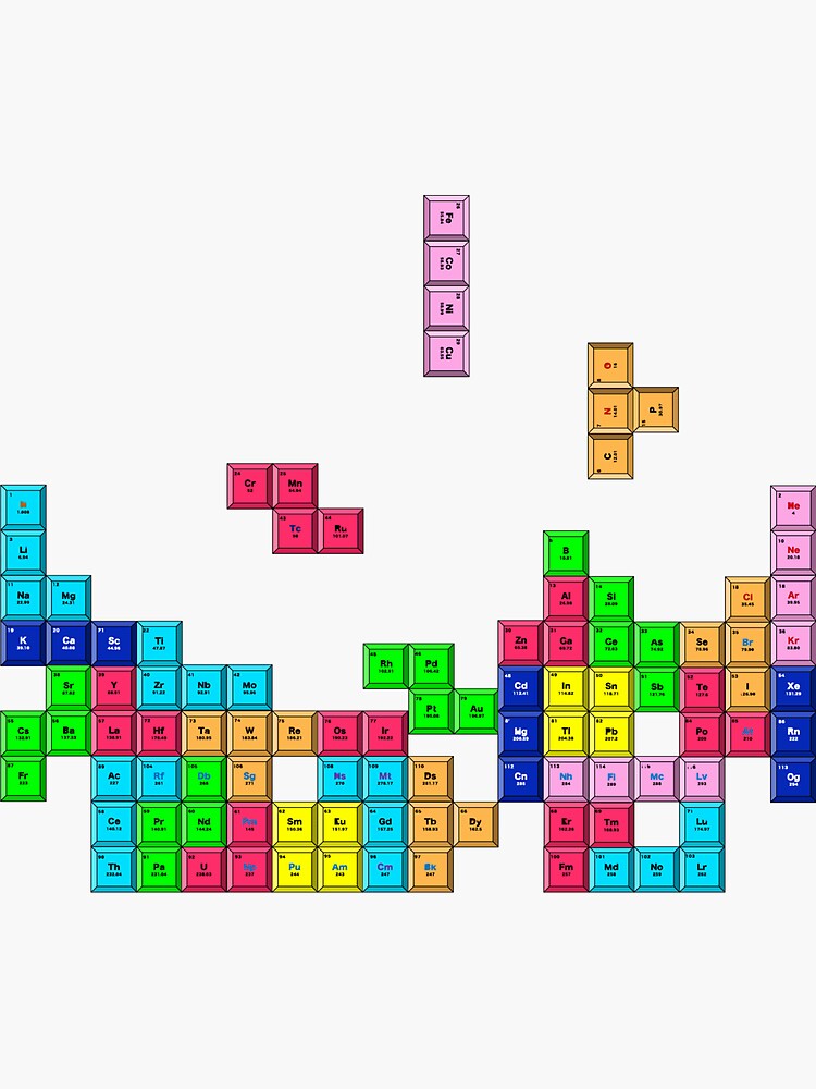 "Periodic table Tetris" Sticker for Sale by ManuelaFrias | Redbubble