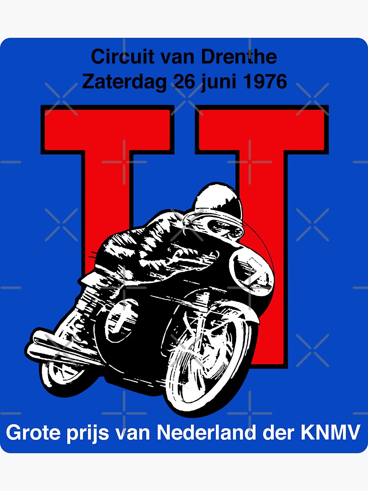"1976 Dutch TT Tourist Trophy" Sticker by TheScrambler | Redbubble