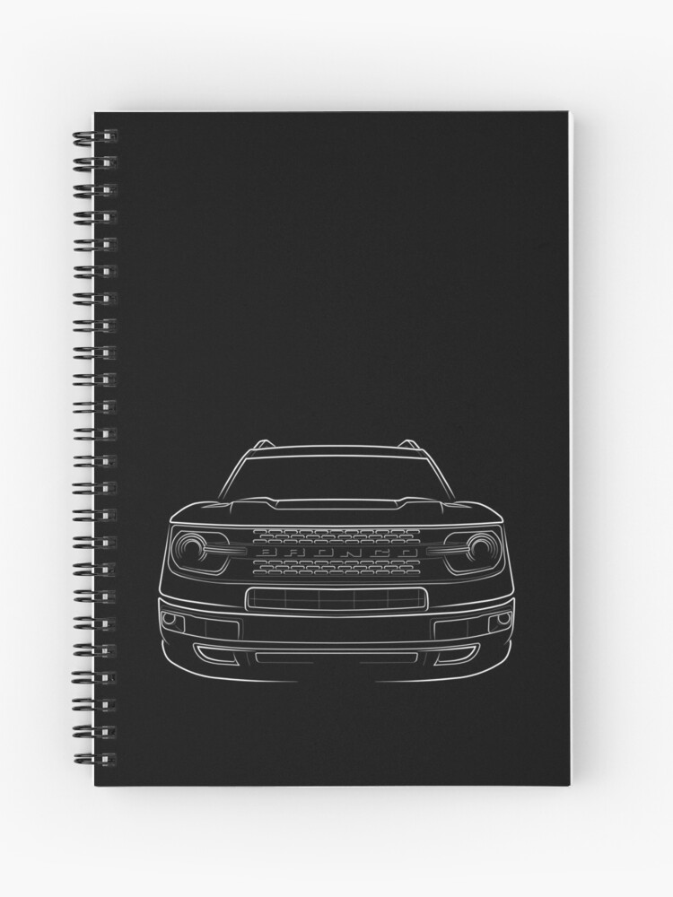 "Ford Bronco Sport - front stencil, white" Spiral Notebook for Sale by ...