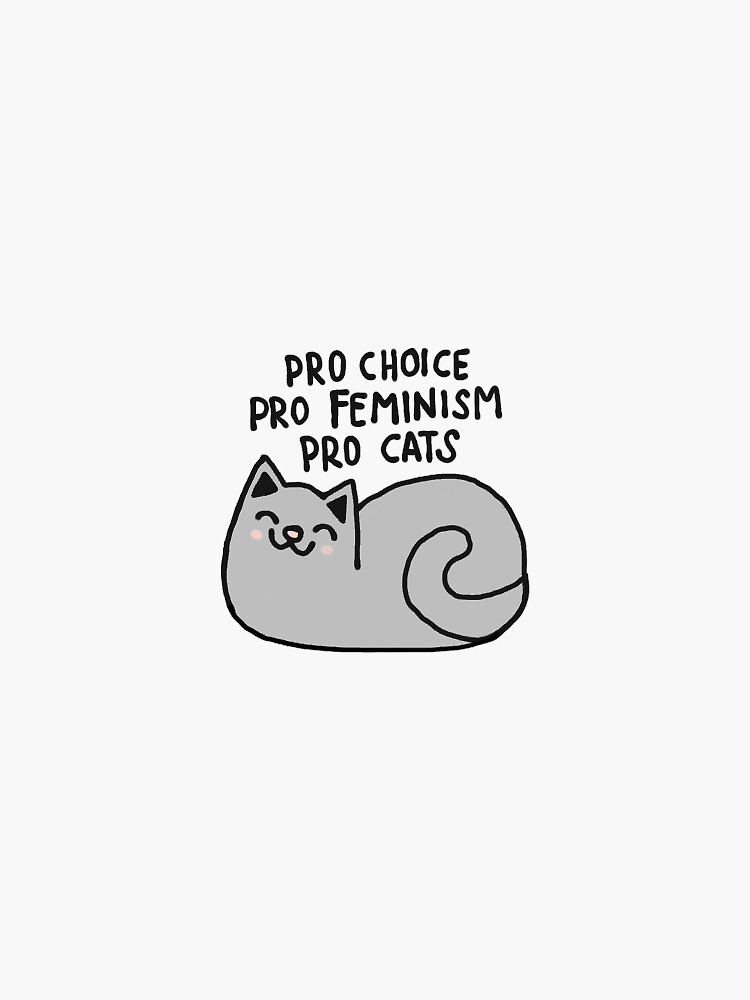 Pro Choice Feminism And Cats Sticker By Alanapwoods Redbubble