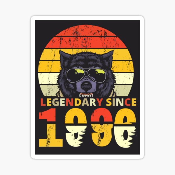 " legendary since 1996" Sticker for Sale by ucinelm | Redbubble