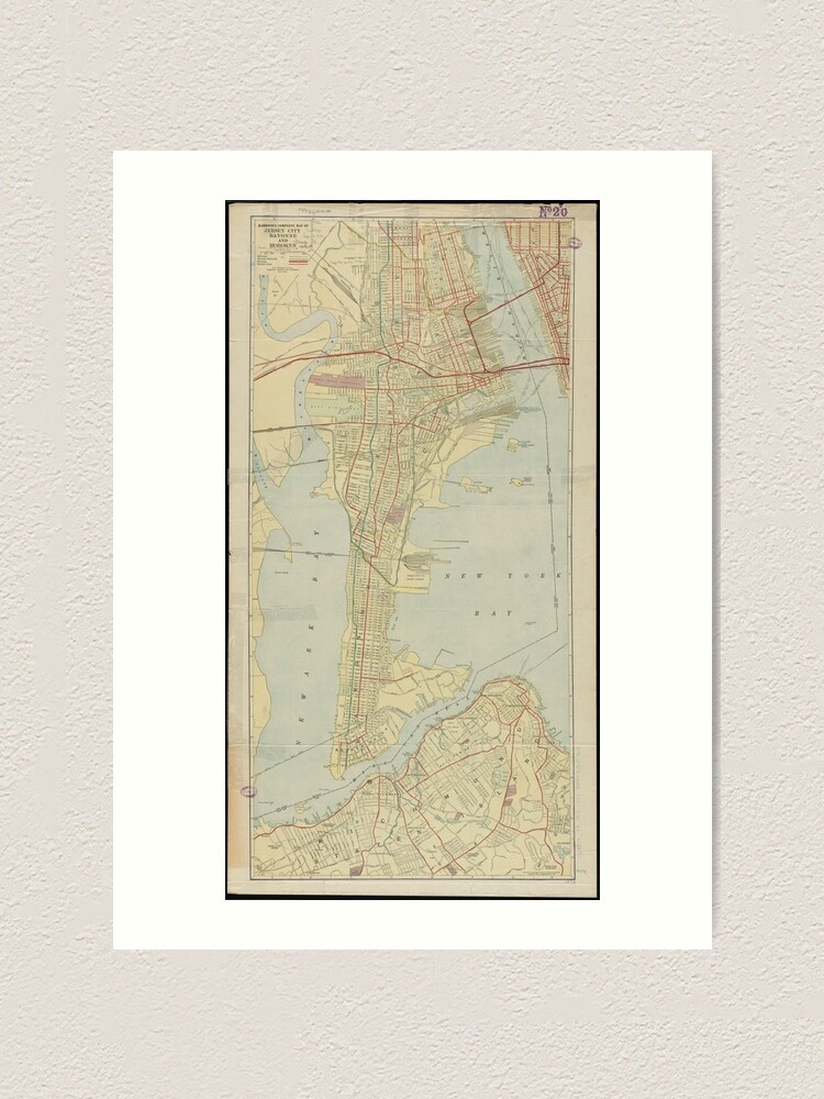 "Vintage Map of Bayonne NJ (1912)" Art Print for Sale by BravuraMedia ...