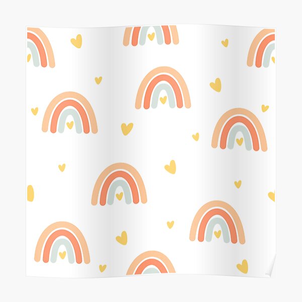 "Boho Rainbow Hearts" Poster by Gisele92 | Redbubble
