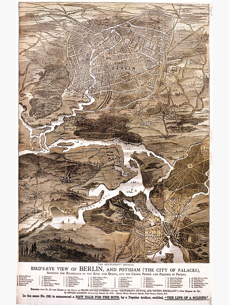 "Vintage Map of Berlin Germany (1870)" Framed Art Print for Sale by ...