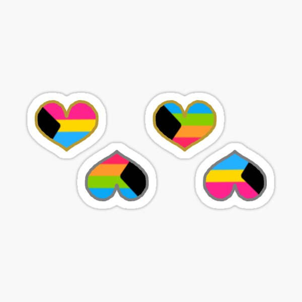 "Demi Panromantic + Pansexual Pride Hearts" Sticker by Roxzania | Redbubble