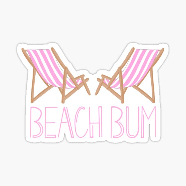 "Beach bum sticker " Sticker for Sale by graceflatt | Redbubble