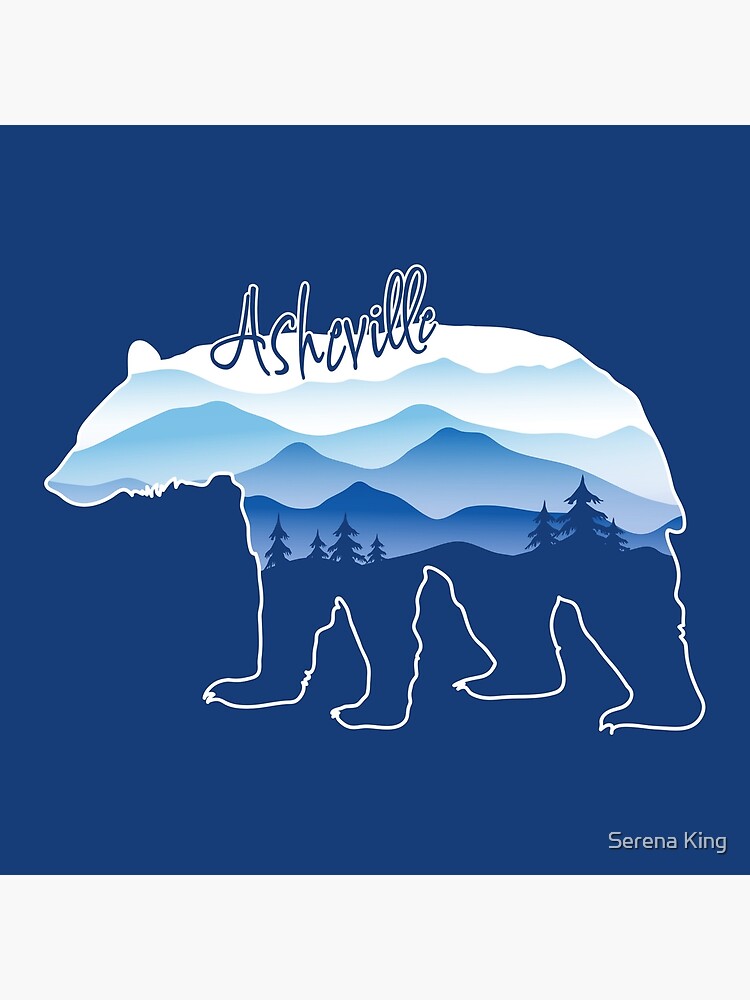 "Asheville Blue Ridge Mountains - Black Bear - BlueBG 26" Poster by ...